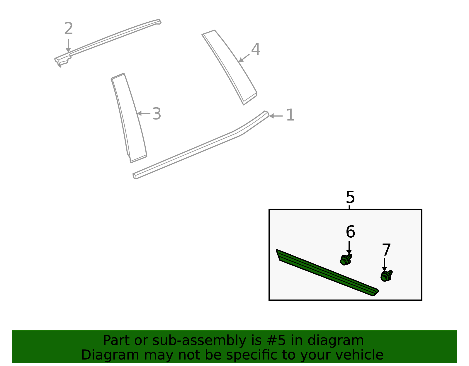 2021-2024 Cadillac Escalade ESV Galvano Silver Rear Driver Side Door ...