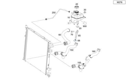 Expansion Reservoir, Mount and Hoses for 2015 Mercedes-Benz ML350 ...