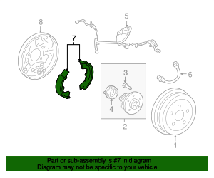 04495-52121 - Drum Brake Shoe - 2008-2019 Toyota | OEM Genuine Toyota Parts