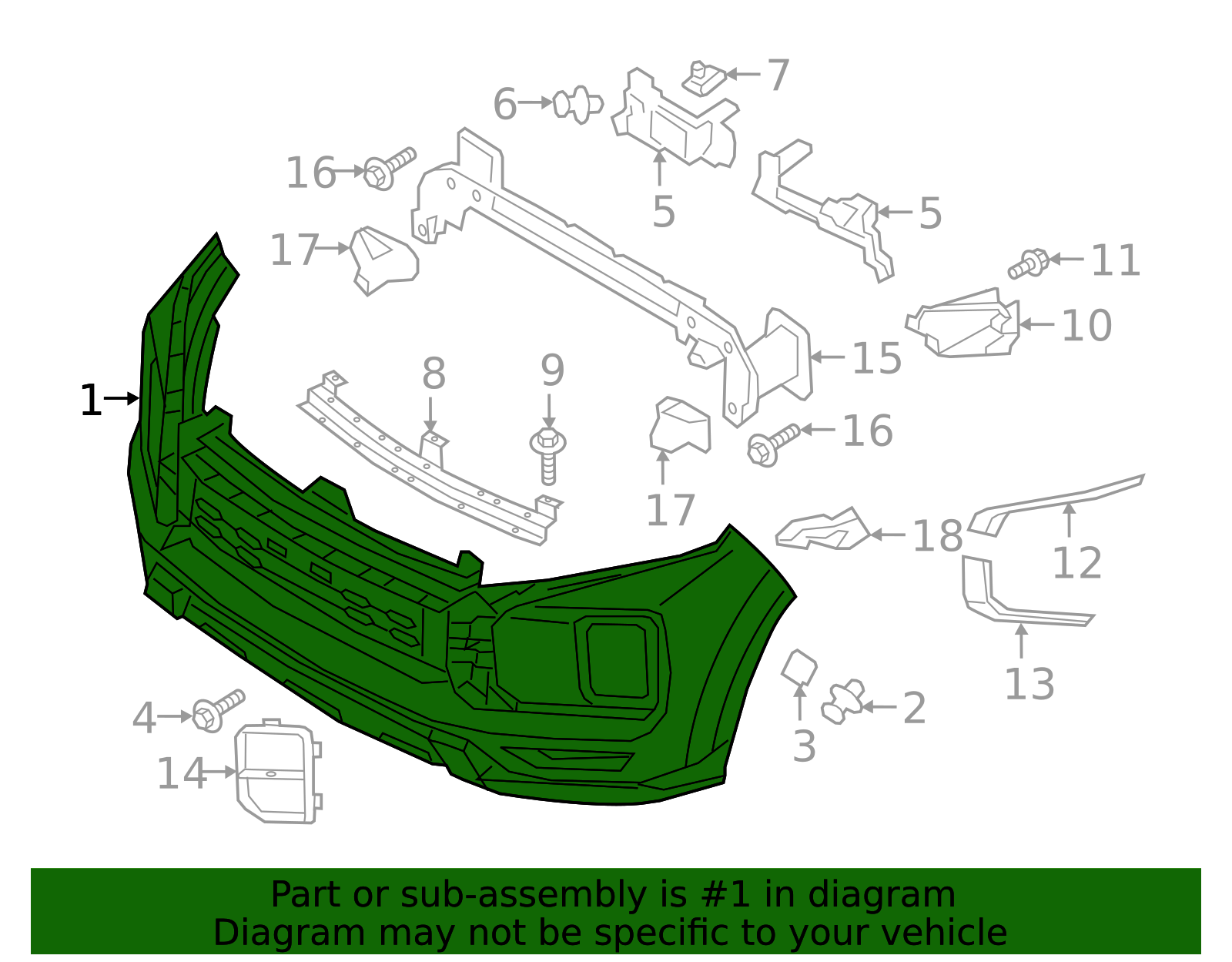 62022WE10P - Face, Front Bumper 2020-2024 Mitsubishi Outlander Sport ...