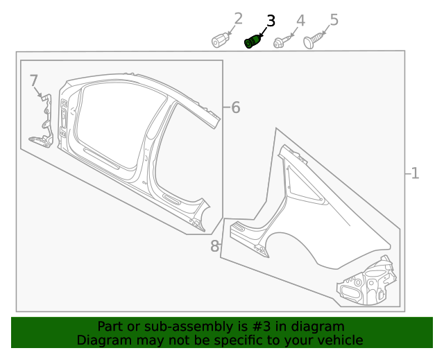 2008-2024 Audi Uniside Panel Retainer N-908-594-02 | Audi USA Parts