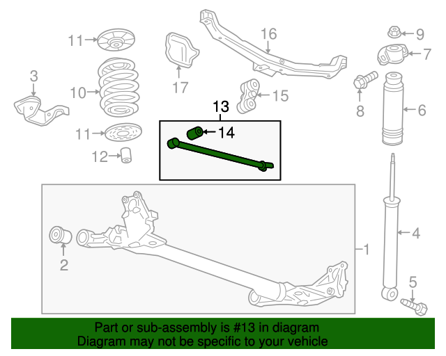 13469509 - Rear Suspension Equalizer Beam Link 2011-2017 GM ...