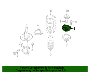 2007-2012 Nissan Sentra Strut Mount - Passenger Side (RH) 54320-ET00A ...