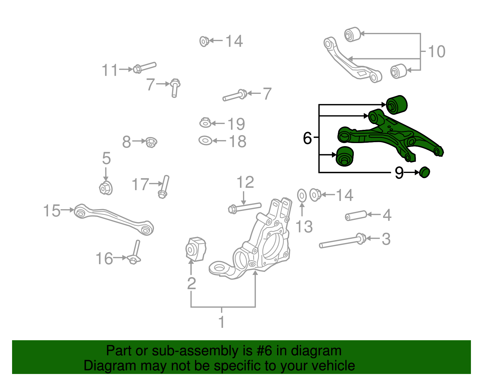 2008-2018 Audi Lower Control Arm 8K0-505-312-J | Audi OEM Parts Guy