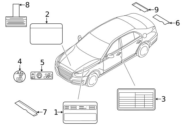 Genuine Label for 2015-2024 Hyundai | Part# 25388-B1000 | Hyundai OEM ...