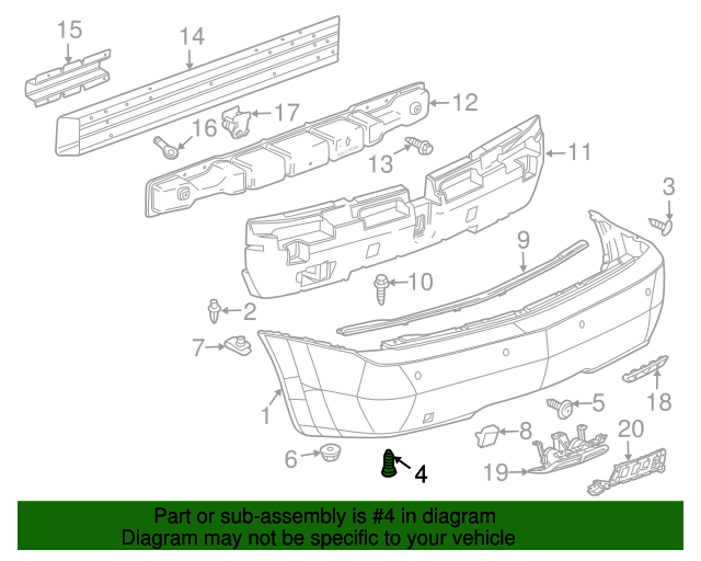 Bolt,R/Cmpt Lid Lk Cyl - GM (25705182) | GM Parts Center