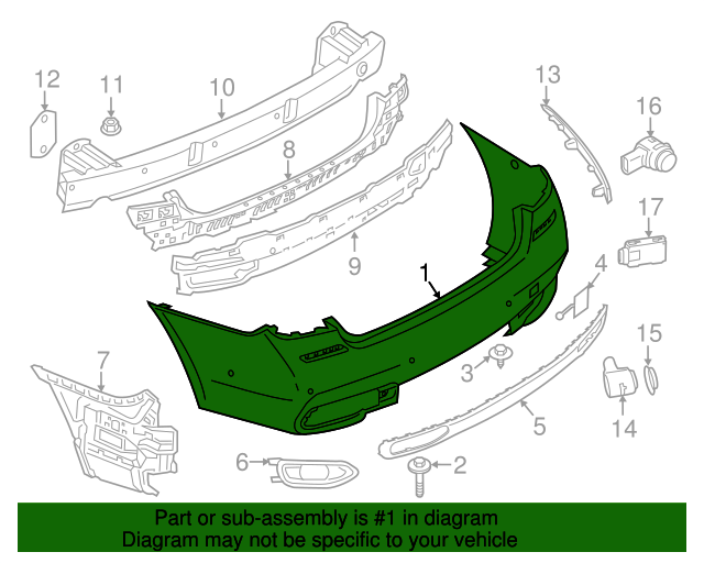 51128064760 - 2016-2019 BMW Bumper Cover (51-12-8-064-760) | BMW of ...