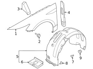 Genuine Fender Liner for 2020-2022 Hyundai Sonata | Part# 86811-L0000 ...