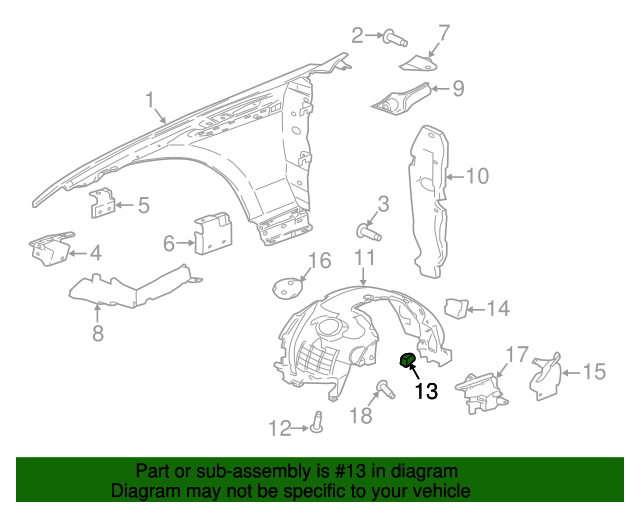 T4K4298 - Fender Liner Clip 2007-2023 Jaguar | Land Leaping Genuine ...