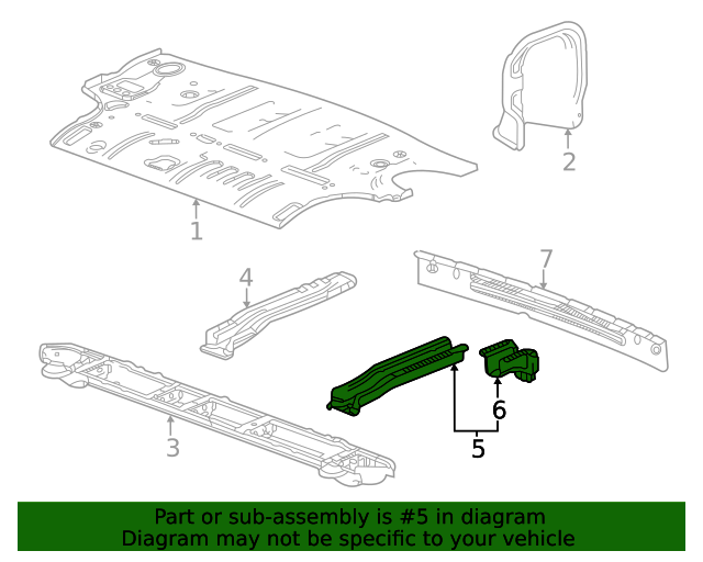 2021-2022 GM Passenger Side Underbody Rear Side Rail 84257713 ...
