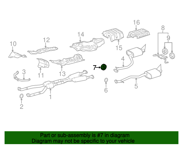 17565-0S011 - Exhaust System Hanger 2007-2024 Lexus | AutoNationParts.com