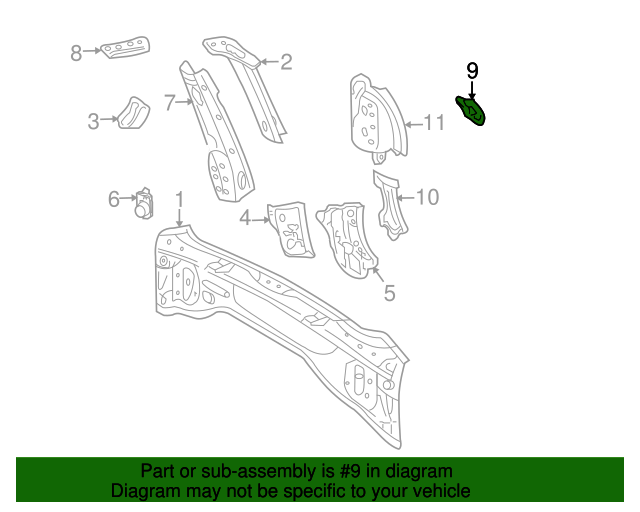 2003-2008 Pontiac Vibe Bracket 88969726 | GMPartsDirect.com