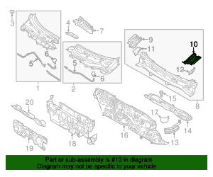 2016-2020 Mazda CX-3 Cowl Panel Bracket D10E-54-5DX | QuirkParts