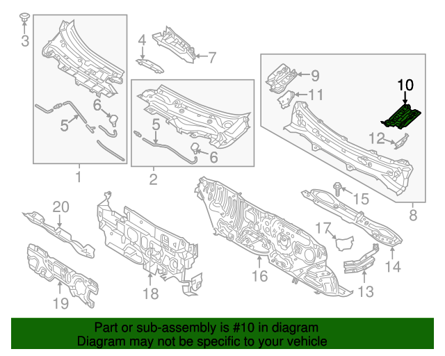 2016-2020 Mazda CX-3 Cowl Panel Bracket D10E-54-5DX | QuirkParts