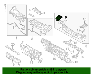 D10E-53-5DX - Cowl Panel Bracket - 2016-2021 Mazda CX-3 | MazdaSwag