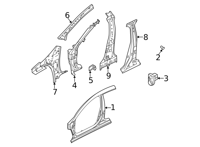 2020-2021 Nissan Sentra Hinge Pillar Reinforced Bracket G6290-4KGMA ...