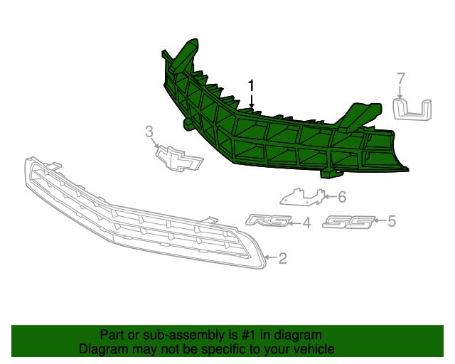 2014-2015 Chevrolet Camaro Front Upper Grille 22829517 GM ...