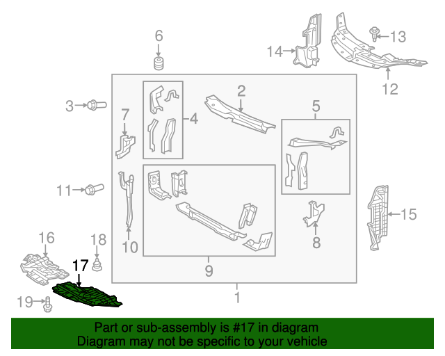 2015-2017 Toyota Camry Under Cover 51442-06210 | OEM Parts Online