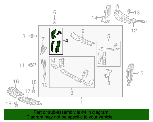 53202-06190 - Upper Support 2015-2017 Toyota Camry | Ourisman Toyota Parts