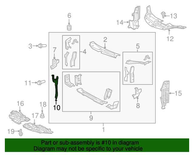 2015-2017 Toyota Camry Latch Support 53208-06150 | OEM Parts Online