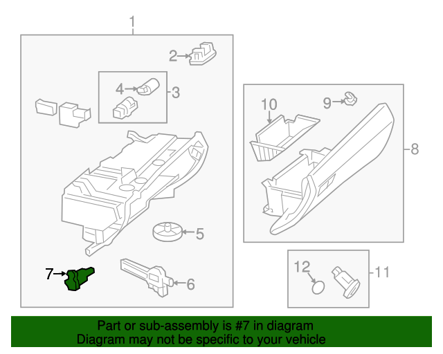 2001-2015 Mercedes-Benz Glove Box Door Bumper 000-988-78-11 | Mercedes ...