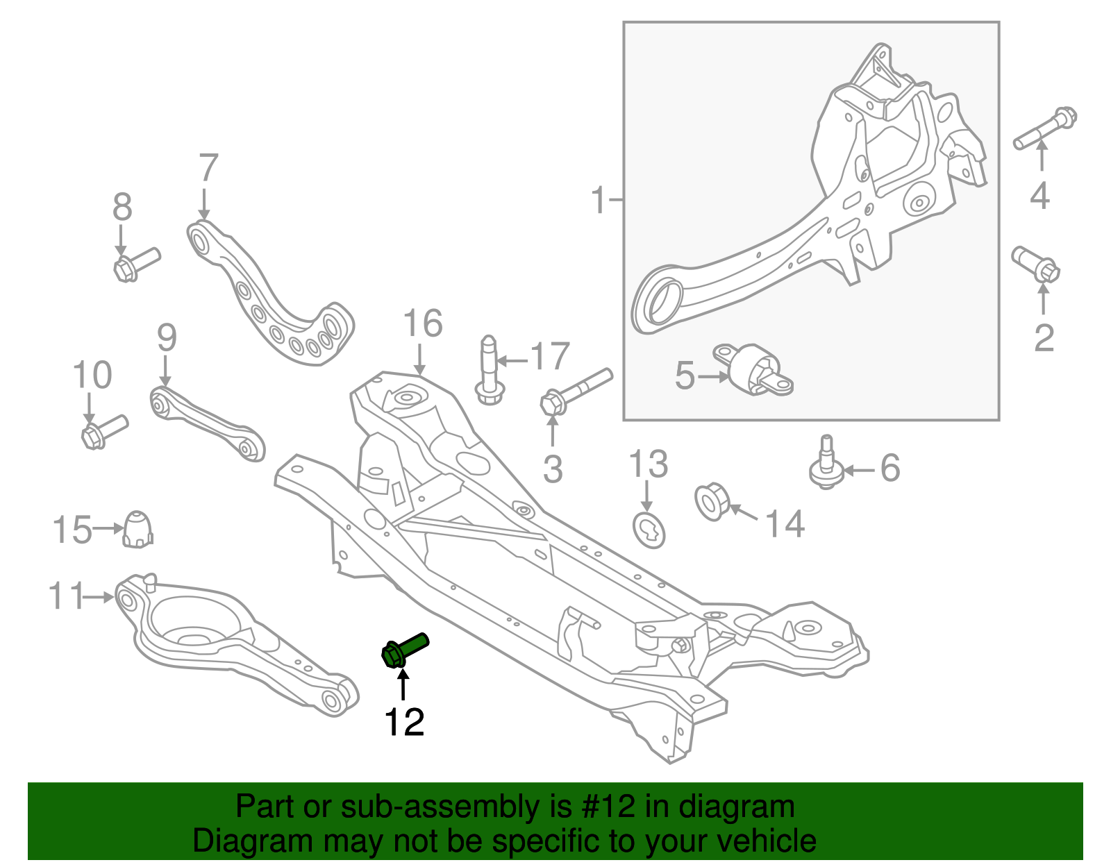 2012-2019 Ford Lower Control Arm Adjust Bolt cv6z5k978a | Retail ...