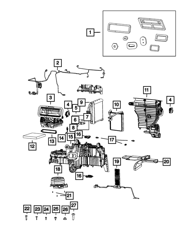 2019-2024 Ram A/C And Heater Housing 68442369AD | My Mopar Parts
