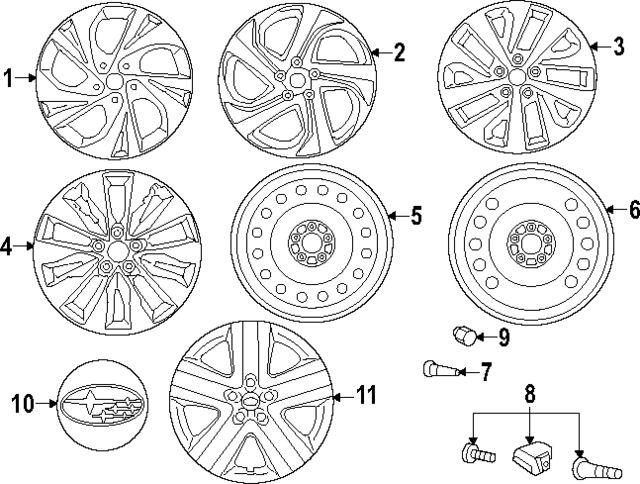 2020-2022 Subaru Legacy Wheel, Alloy 28111AN02A | Subaru Parts Plus