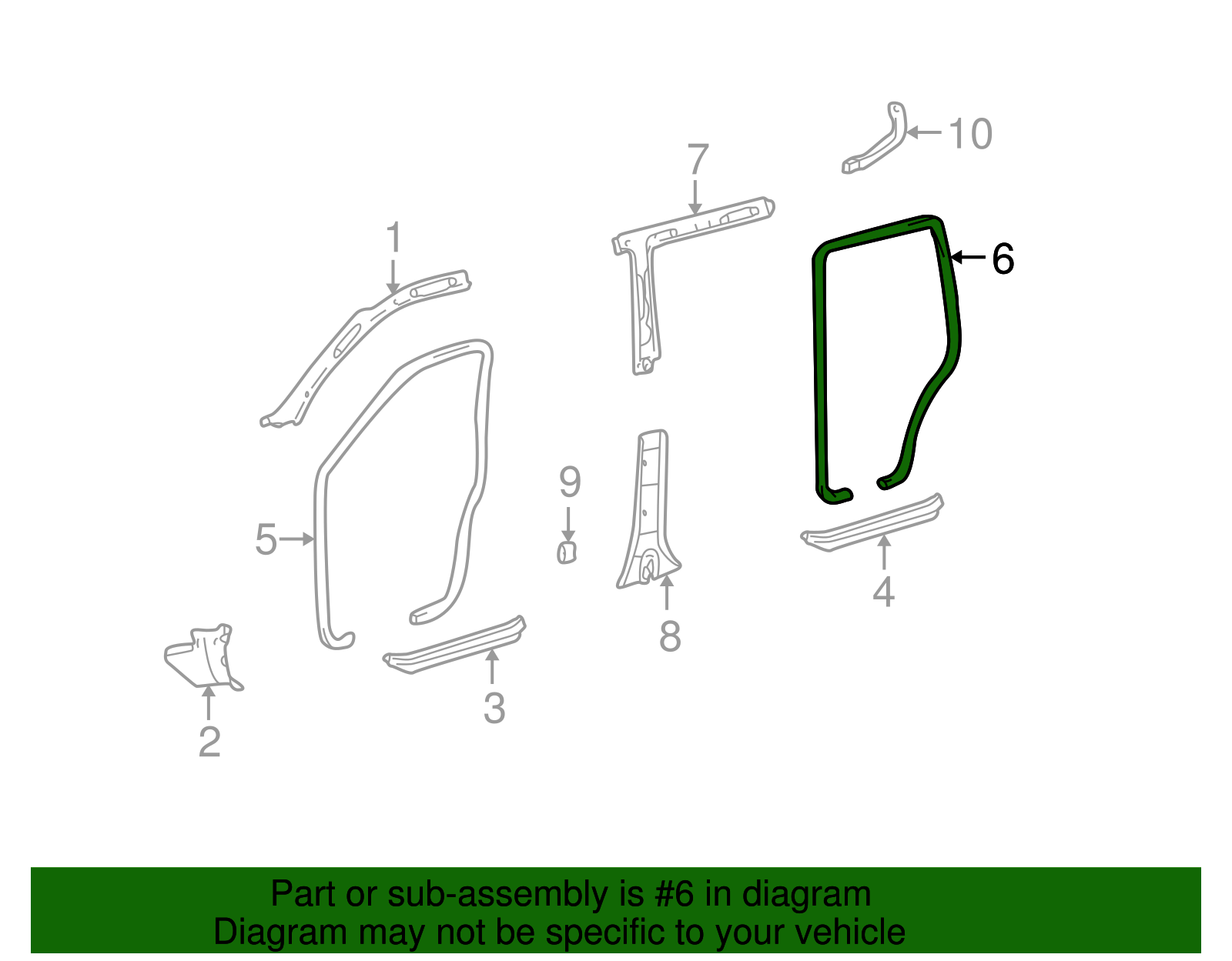 2003-2007 Toyota Land Cruiser Opening Trim 62331-60071-B1 | Toyota ...