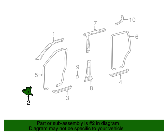1998-2007 Toyota Land Cruiser Cowl Trim 62112-60112-B1 | Toyota Parts