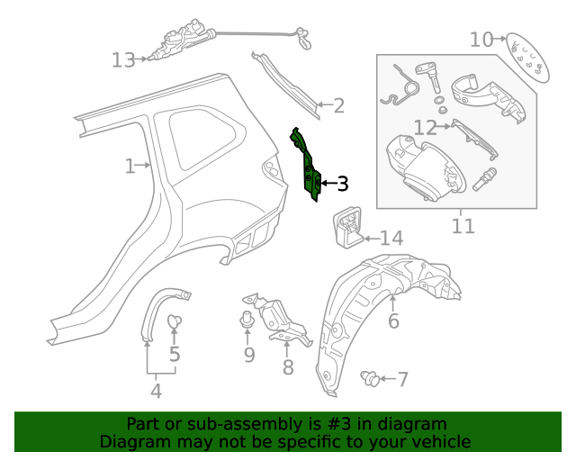 51447SJ0009P - Tail Lamp Pocket - 2019-2023 Subaru Forester | Subaru ...