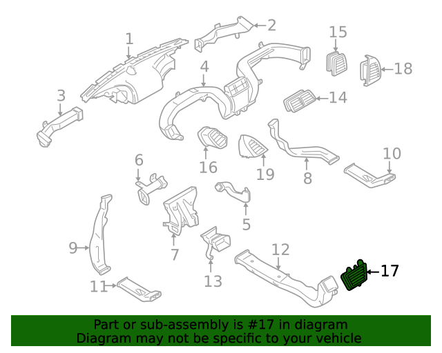 FA1Z-19893-AD - Louvre Assembly Vent Air 2016-2023 Lincoln | Ford Parts ...
