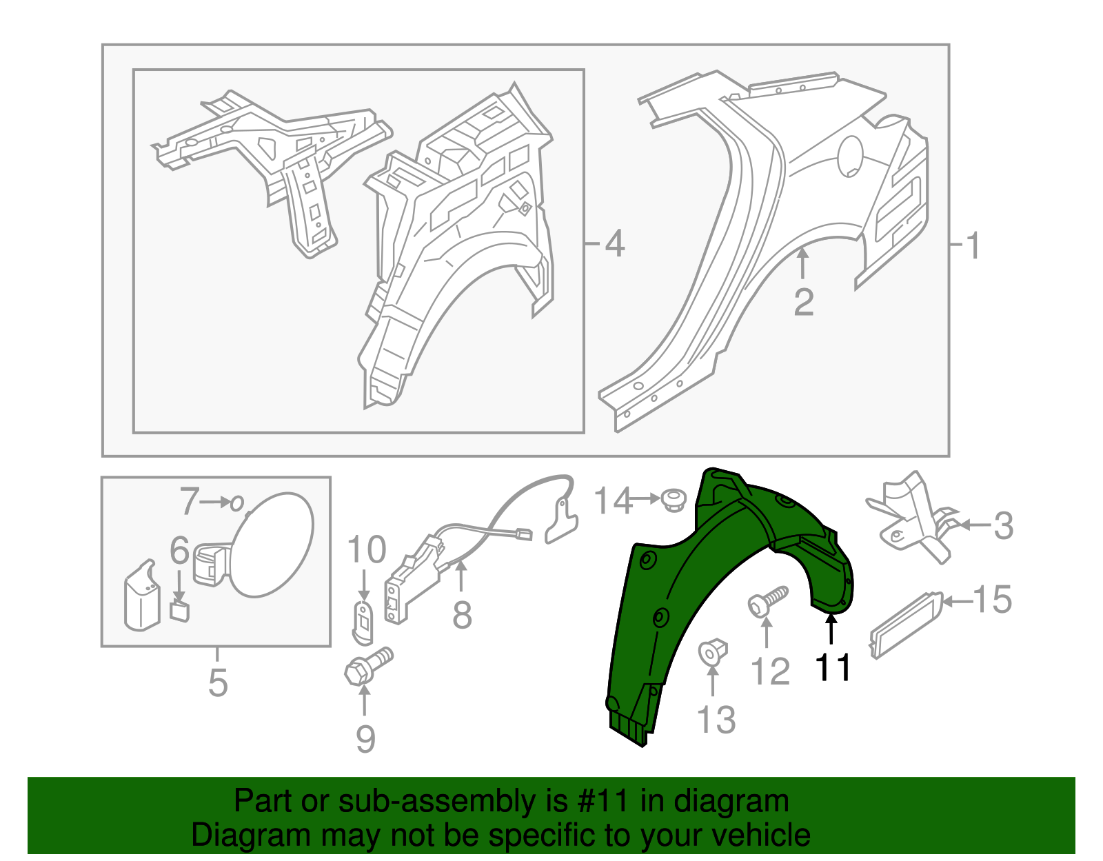 86822-4C500 - Wheelhouse Liner 2014-2015 Kia Optima | Kia.Parts Store