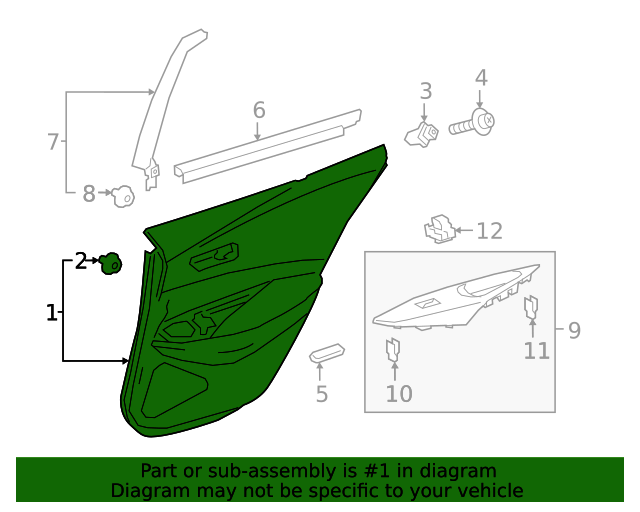 2020-2024 Toyota Corolla Door Trim Panel 67630-02W71-C8 | Toyota San ...