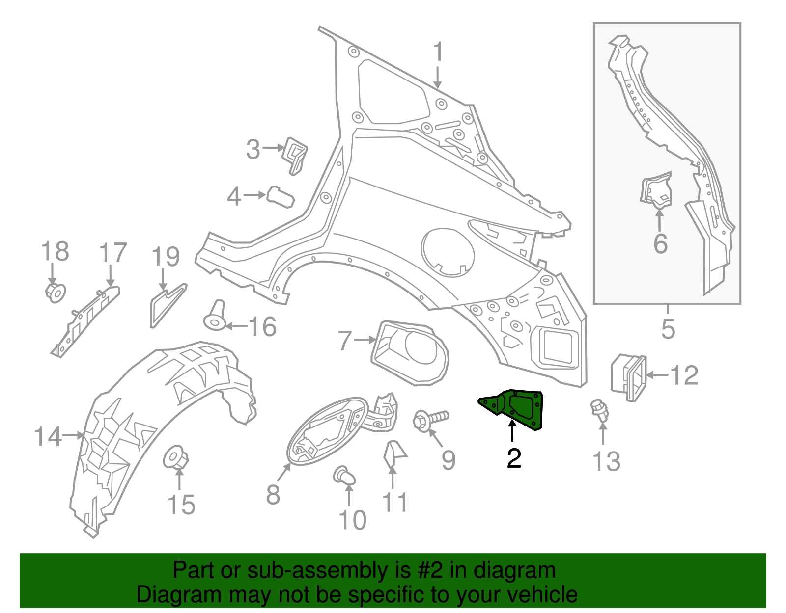 2015-2024 Nissan Murano Quarter Panel Rear Extension G8117-5AAMA | Team ...