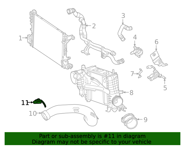 2020-2021 Mercedes-Benz A 35 AMG® Air Flow Tube Bracket 260-011-04-00 ...