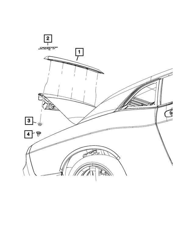 2015-2017 Dodge Challenger Rear Spoiler 5MJ17TZZAC | Mopar Estores