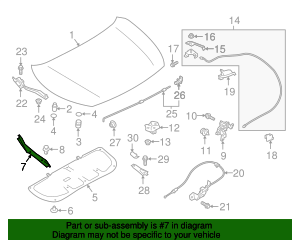 2017-2021 Subaru Fender Ledge Cover 57256FL010 | Subaru Parts For You