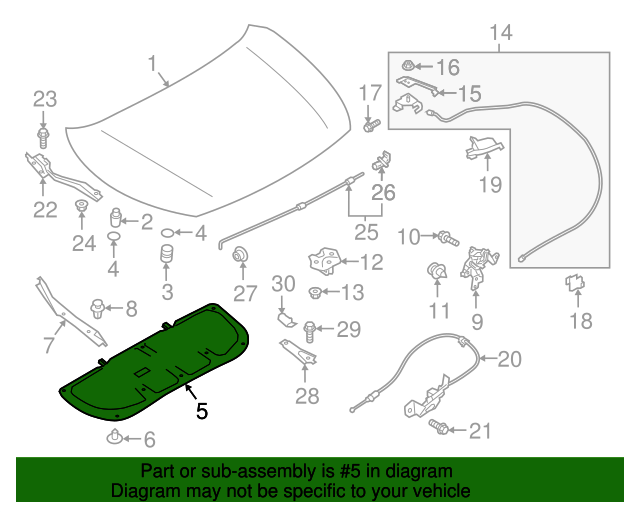 2017-2023 Subaru Impreza Insulator 90815FL40A | Subaru Parts Store