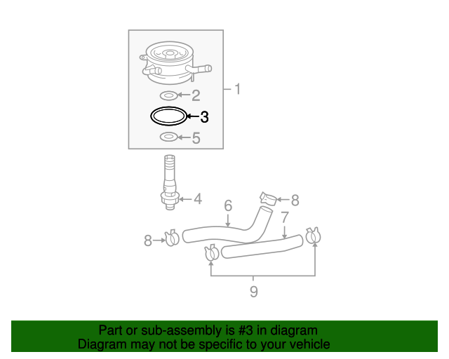 90301-61004 - Engine Oil Cooler Gasket - 1995-2004 Toyota | Toyota ...