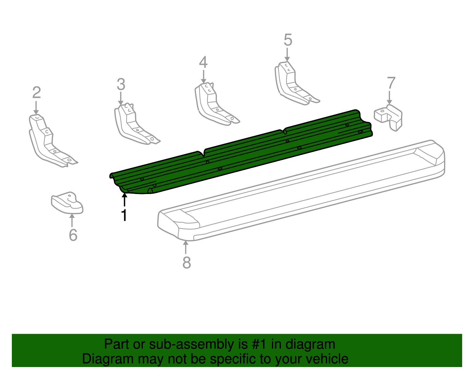 2001-2007 Toyota Running Board 51771-0C010 | Retail Performance Auto Parts