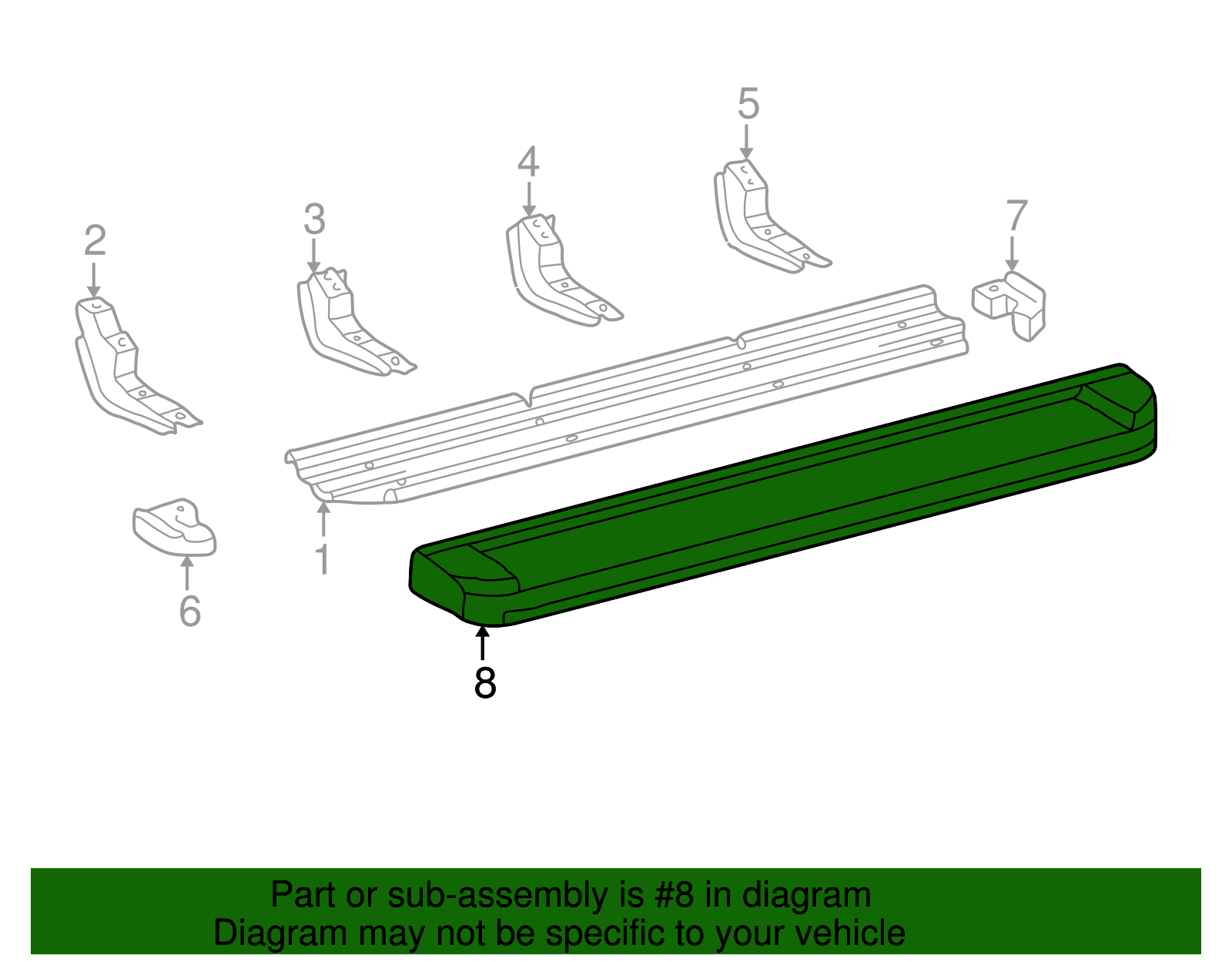Genuine Toyota Running Board Step Pad part# 51773-0C900 for 2001-2007 ...