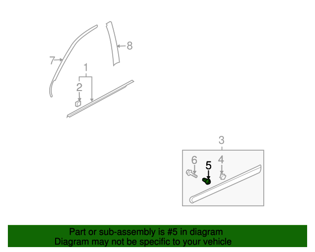 87756-35000 - Body Side Molding Retainer 2003-2014 Kia | Kia.Parts Store