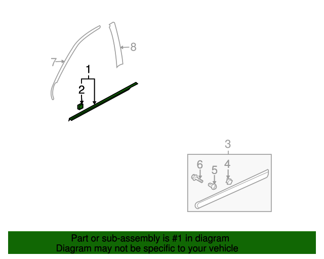82210-4D000 - Belt Weather-Strip 2006-2009 Kia Sedona | Kia.Parts Store