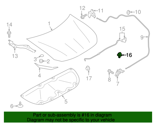 909205139 - Support Rod Clip 2013-2022 Subaru | Subaru Direct Wholesale