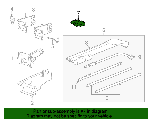 2007-2021 GM Spare Tire Jack Retainer 11610693 | GMPartsDirect.com