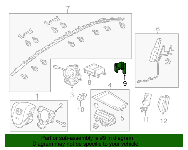 77930-TR0-R21 - Sensor Assembly, Front Crash 2012 Honda Civic | Honda ...