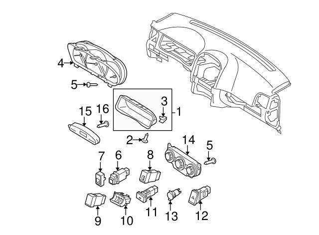 97250-2F150 - Dash Control Unit - 2004-2006 Kia | Kia Auto Parts