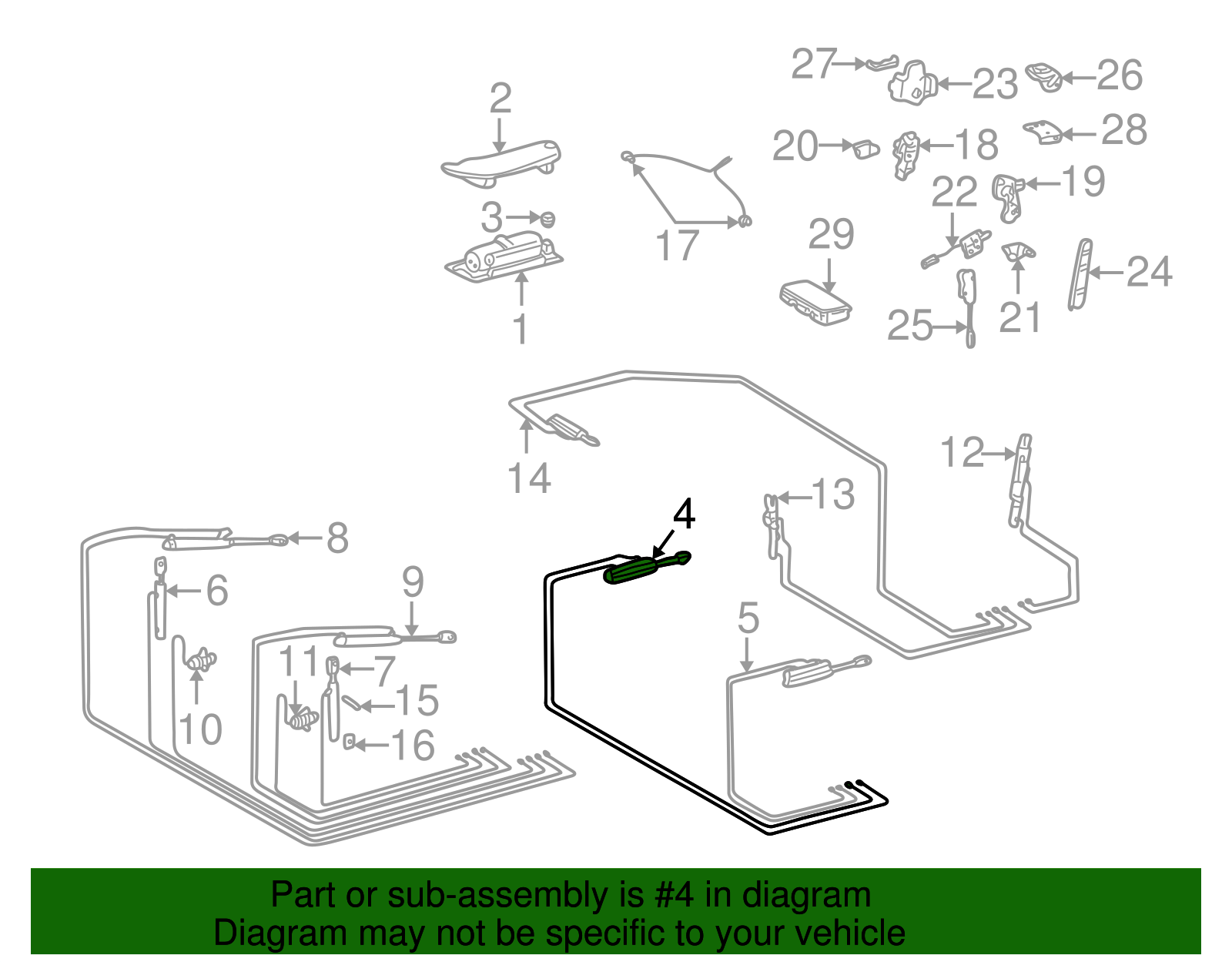 230-800-10-72 - Convertible Top Hydraulic Cylinder 1994-2011 Mercedes ...