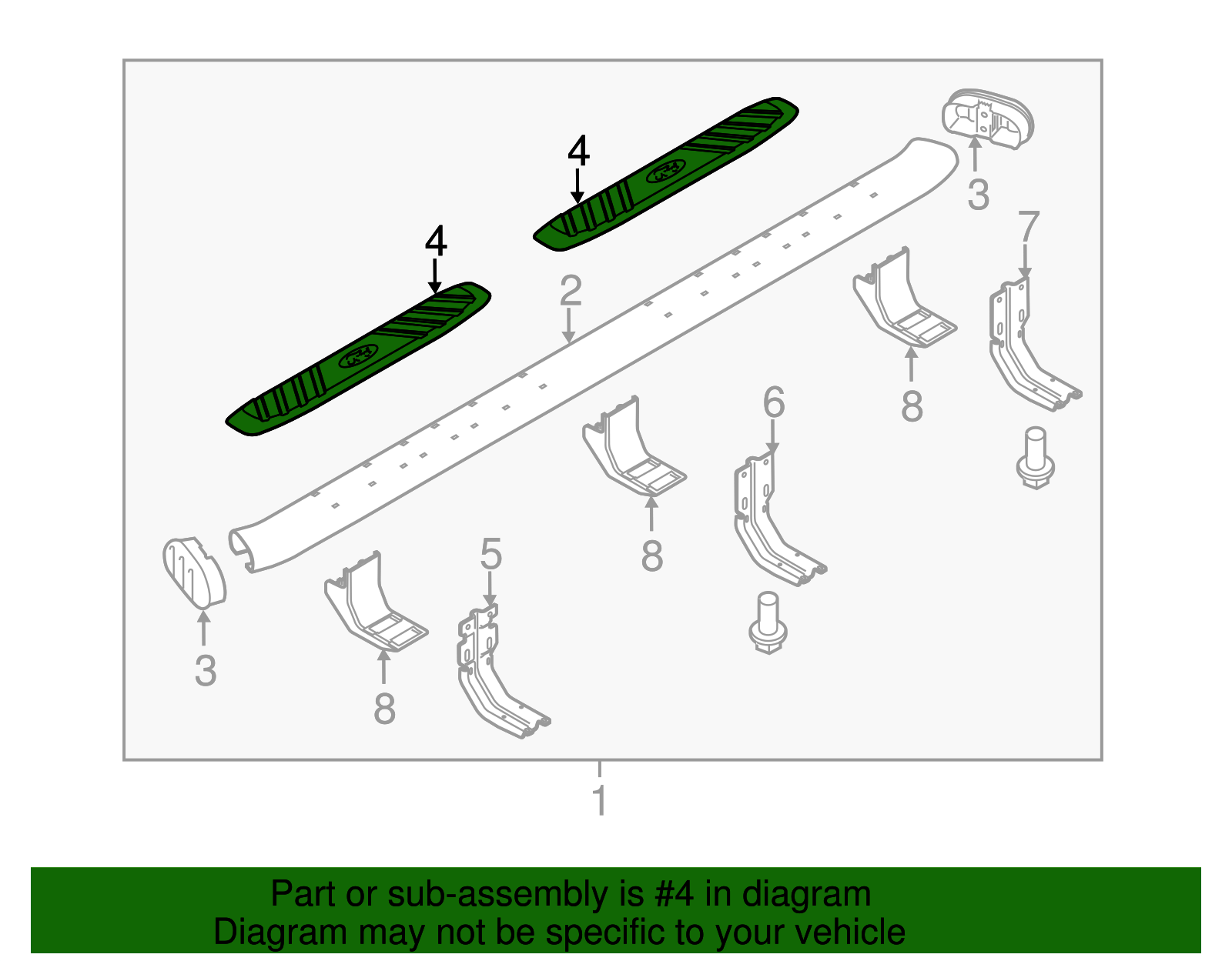 2011-2016 Ford | Step Pad | BC3Z-16490-A | Walls' Ford Parts